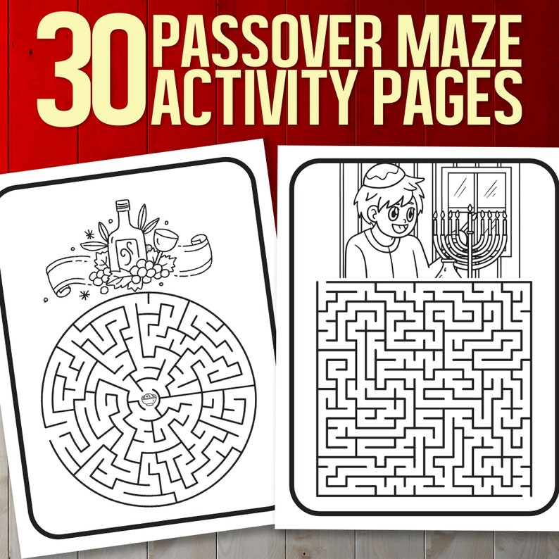 BEST VALUE Passover Maze Coloring Book for Kids Instant Download Puzzle ...