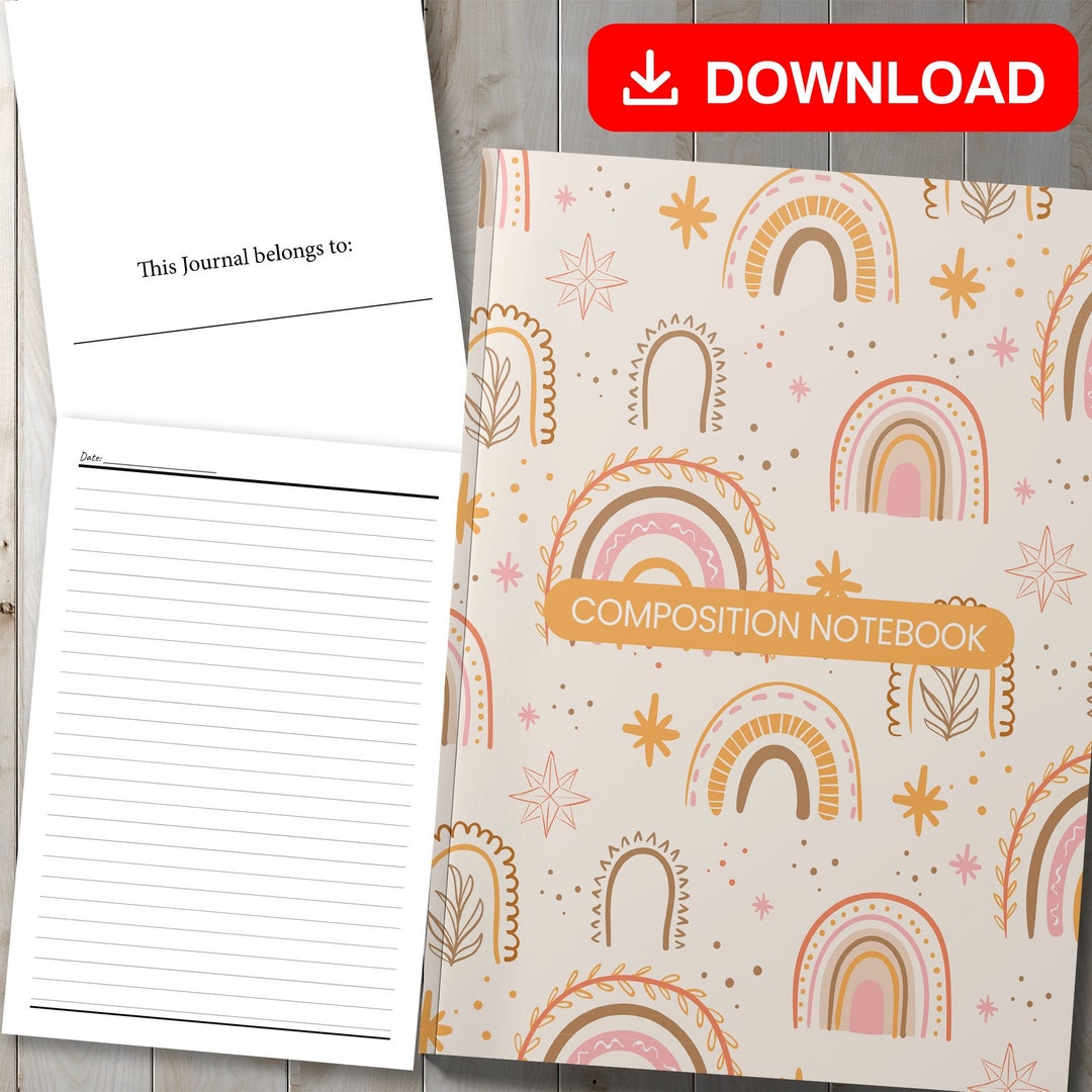BEST VALUE Boho Rainbow Notebook Instant Download Boho Rainbow Theme ...