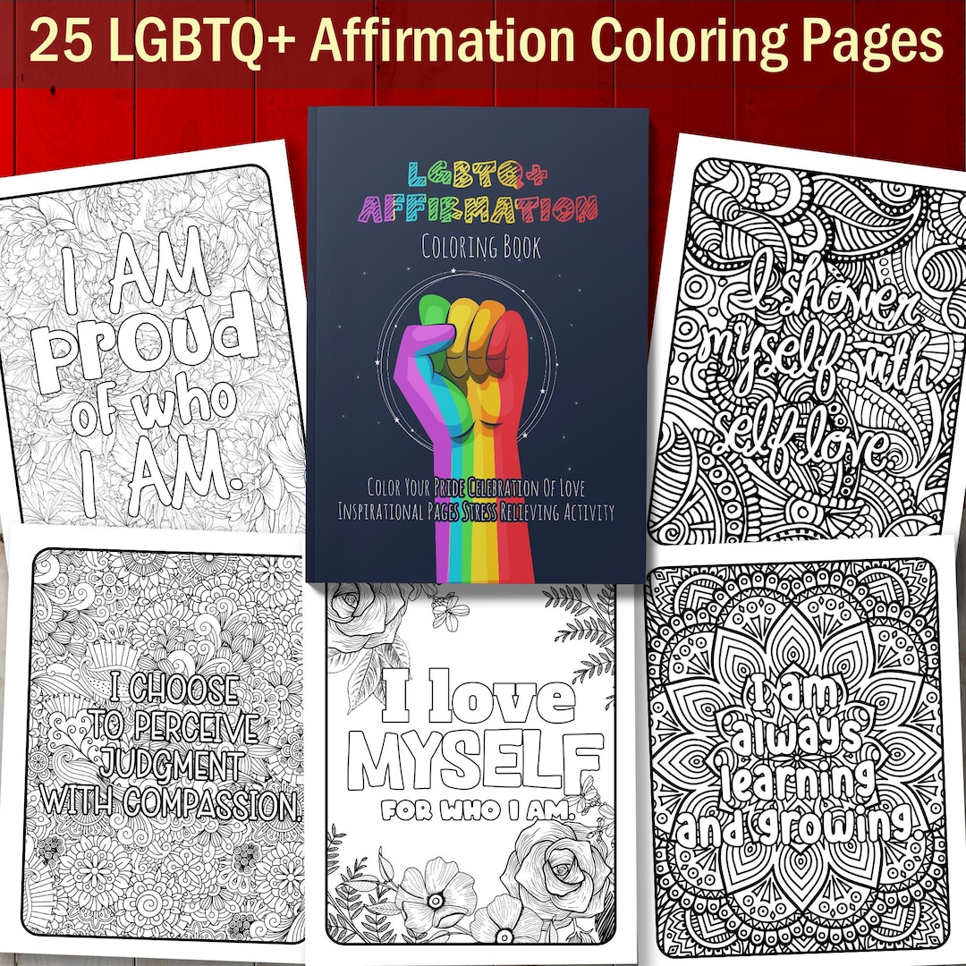 BEST VALUE! LGBTQ+ Affirmation Coloring Book - Instant Download - Color ...