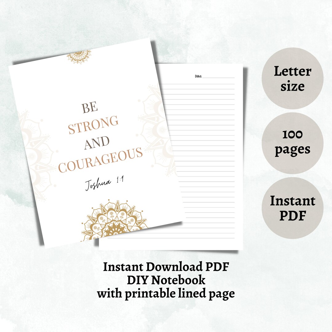 BEST VALUE 1 Printable Notebook Inspirational Cover - Instant Download ...