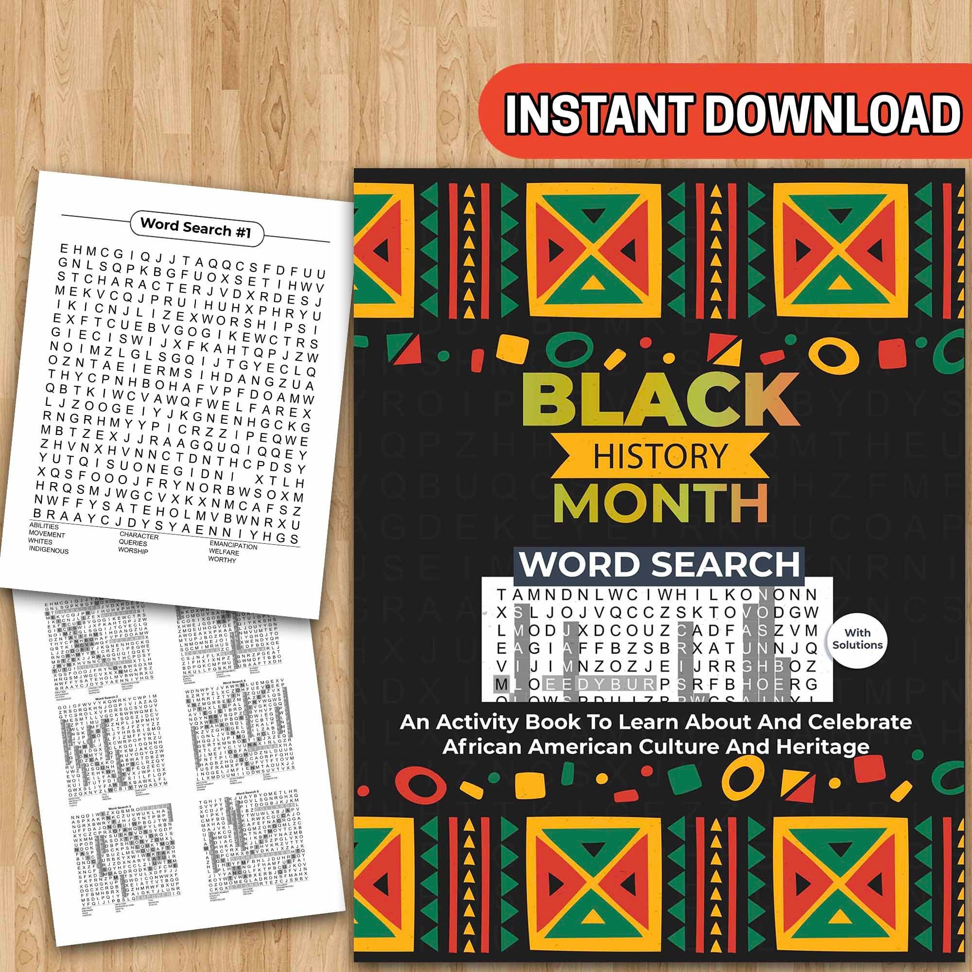 Black History Month Word Search: an Activity Book to Learn About and ...