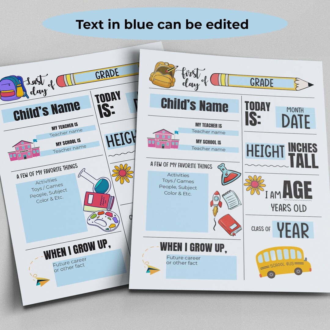 First Day of School Sign Editable Template Back to School Sign Back to ...