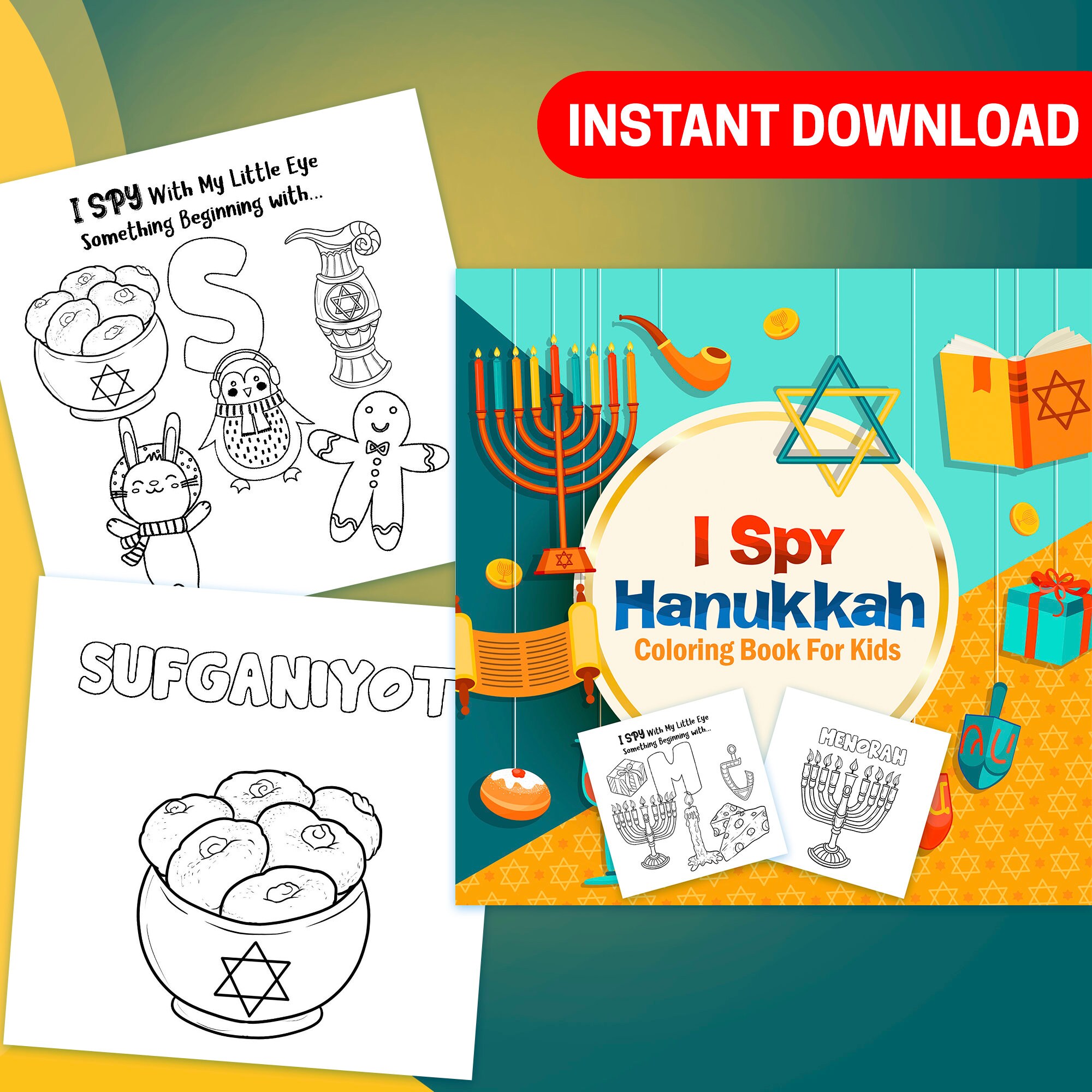 BEST VALUE 52 I Spy Hanukkah Coloring Pages Instant Download - Etsy