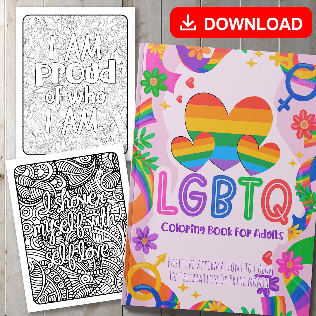 BEST VALUE LGBTQ Coloring Book for Adults Instant Download Positive ...