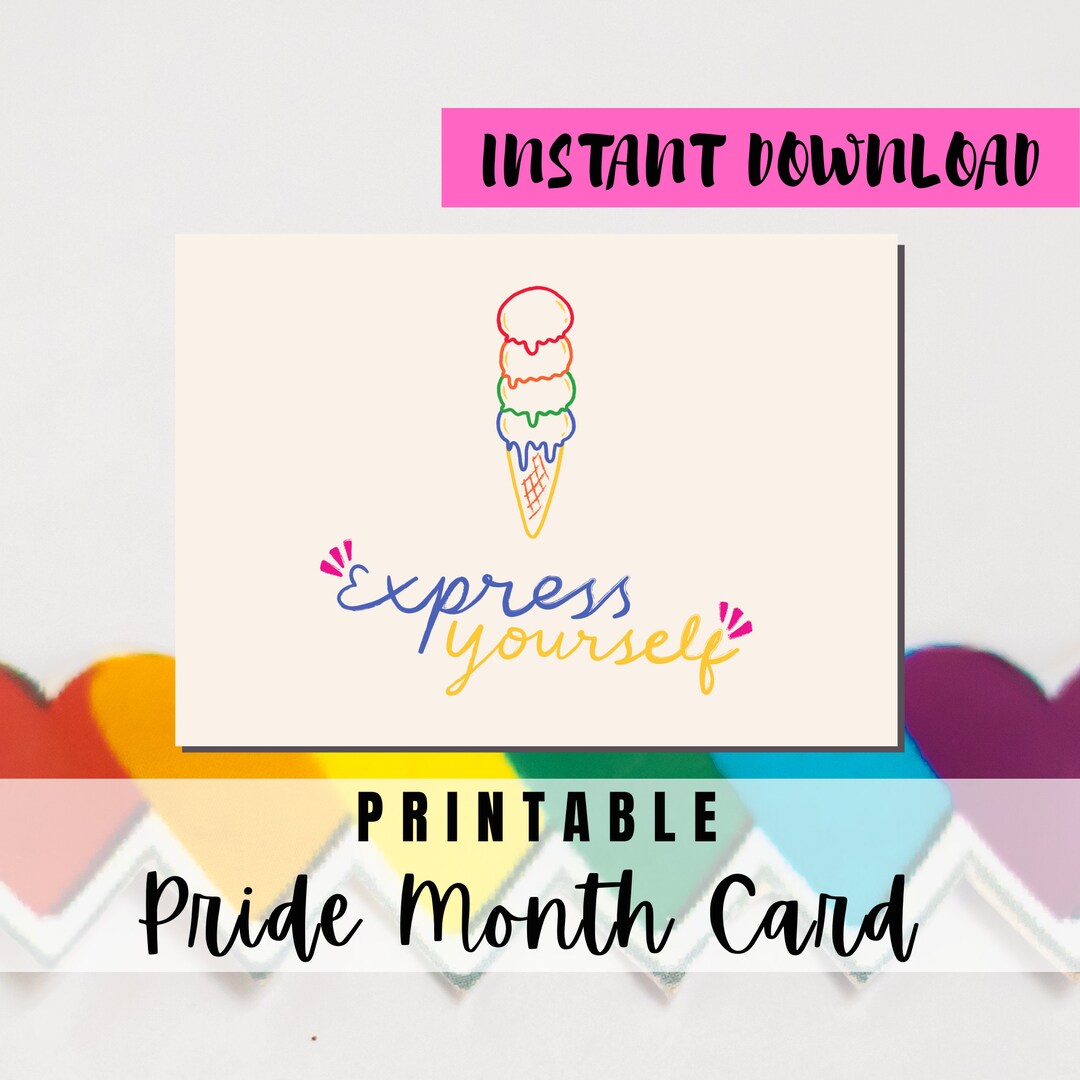 BEST VALUE Happy Pride Month Greeting Card Printable Instant Download ...