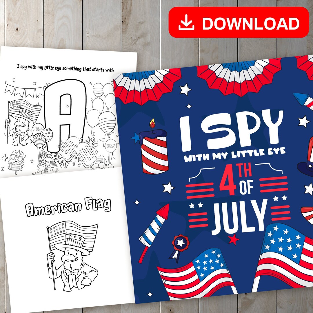 BEST VALUE! I Spy With My Little Eye 4th of July - Instant Download Fun ...
