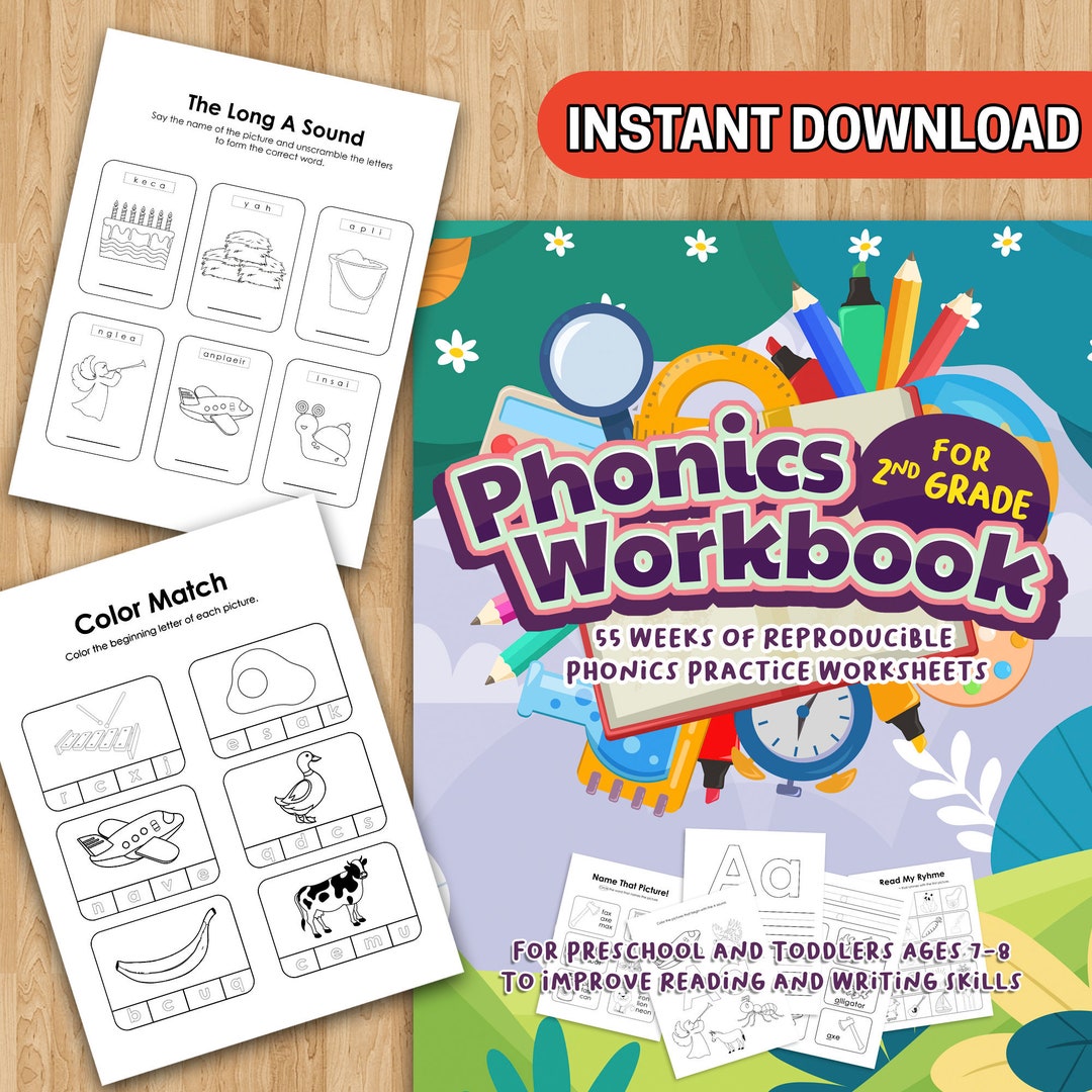 BEST VALUE Phonics Workbook for 2nd Grade - Practice Guide for Ages 7-8 ...