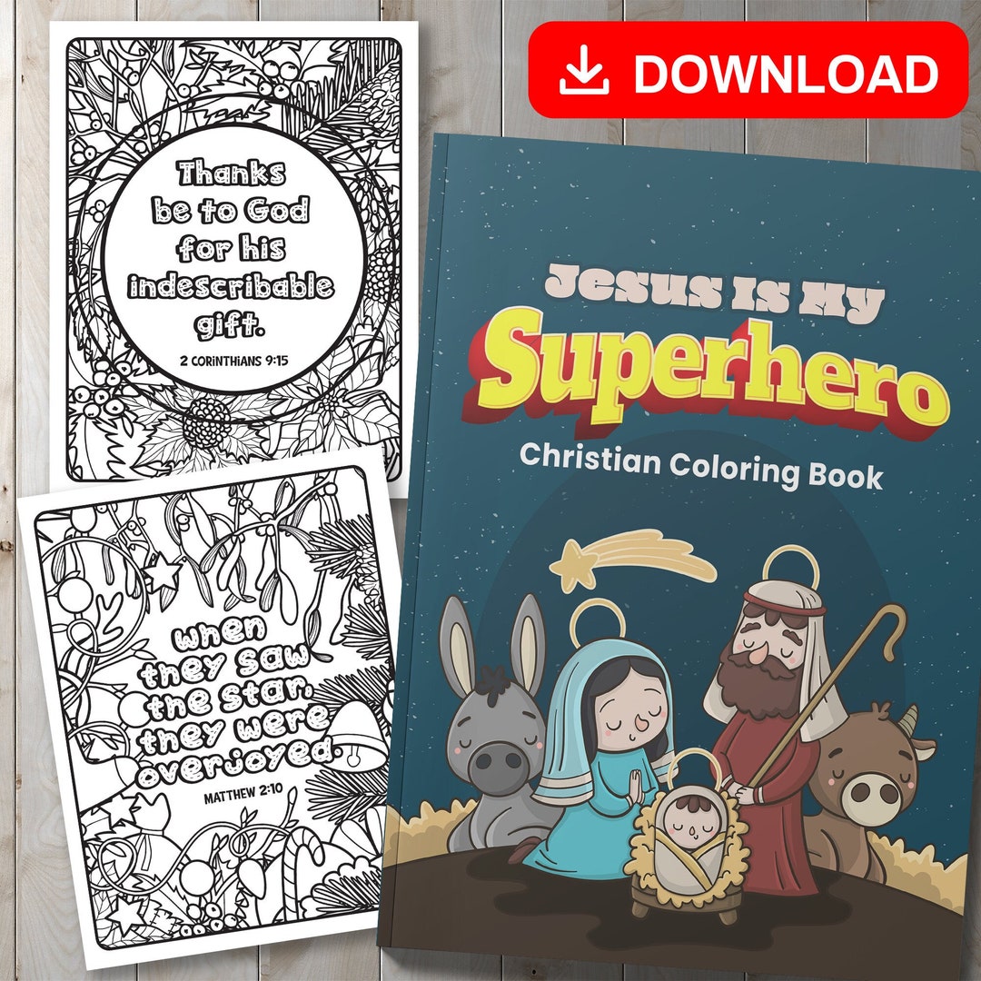 BEST VALUE Jesus is My Superhero Christian Coloring Book - Instant ...