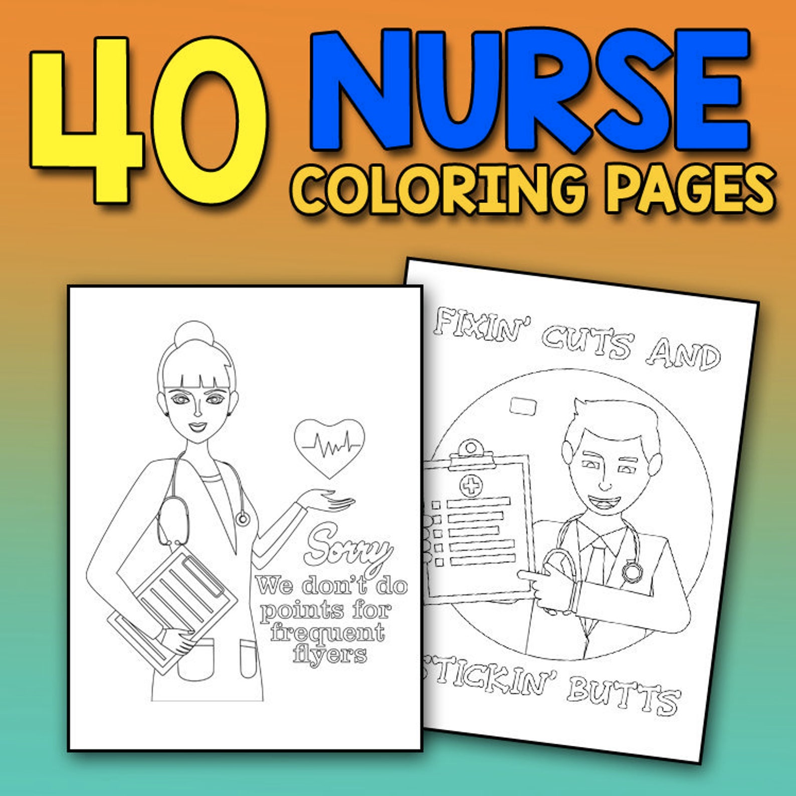 Coffee, Scrubs and Rubber Gloves Coloring Book for Nurses Gift for ...