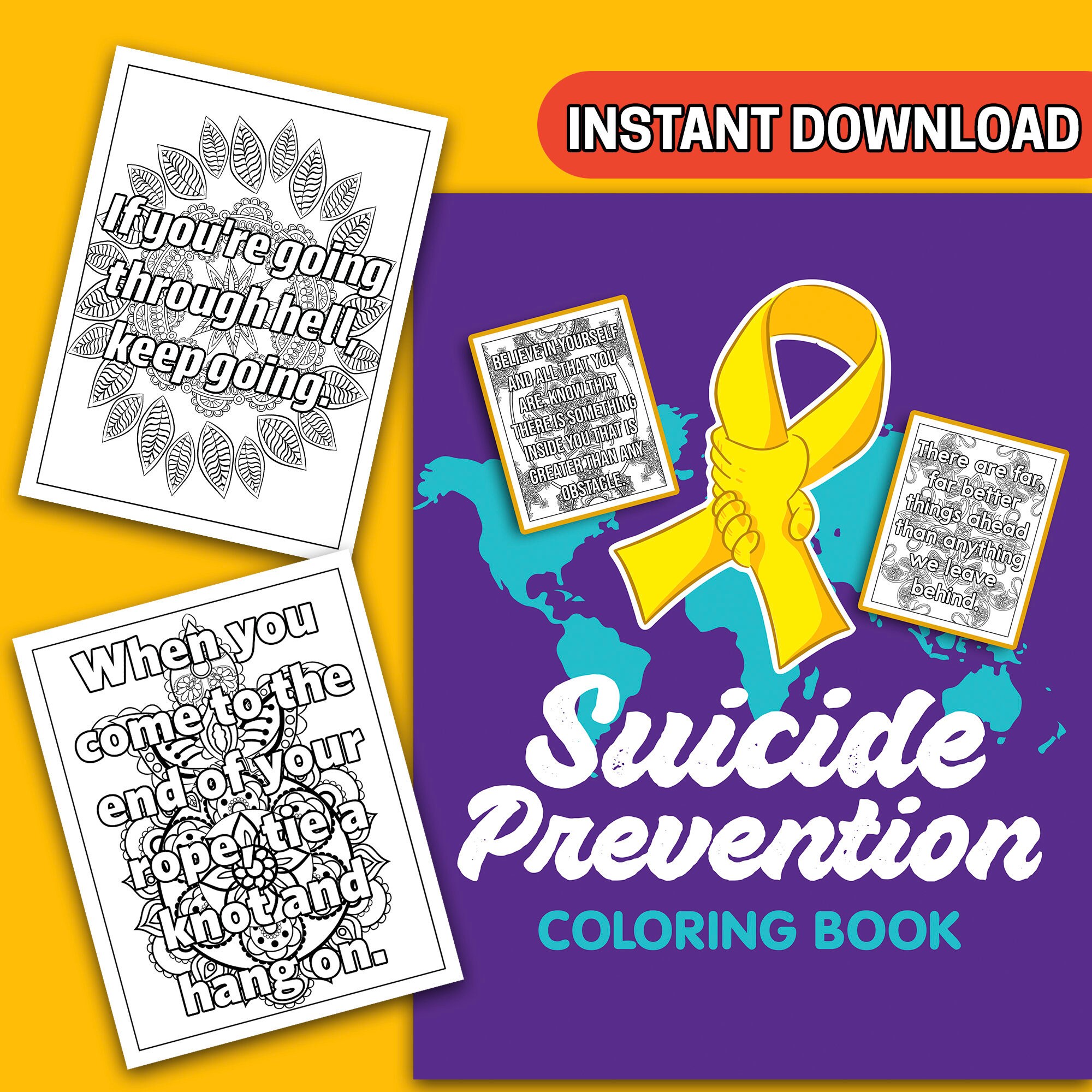 BEST VALUE 20 Suicide Prevention Awareness Quotes Coloring Book for ...