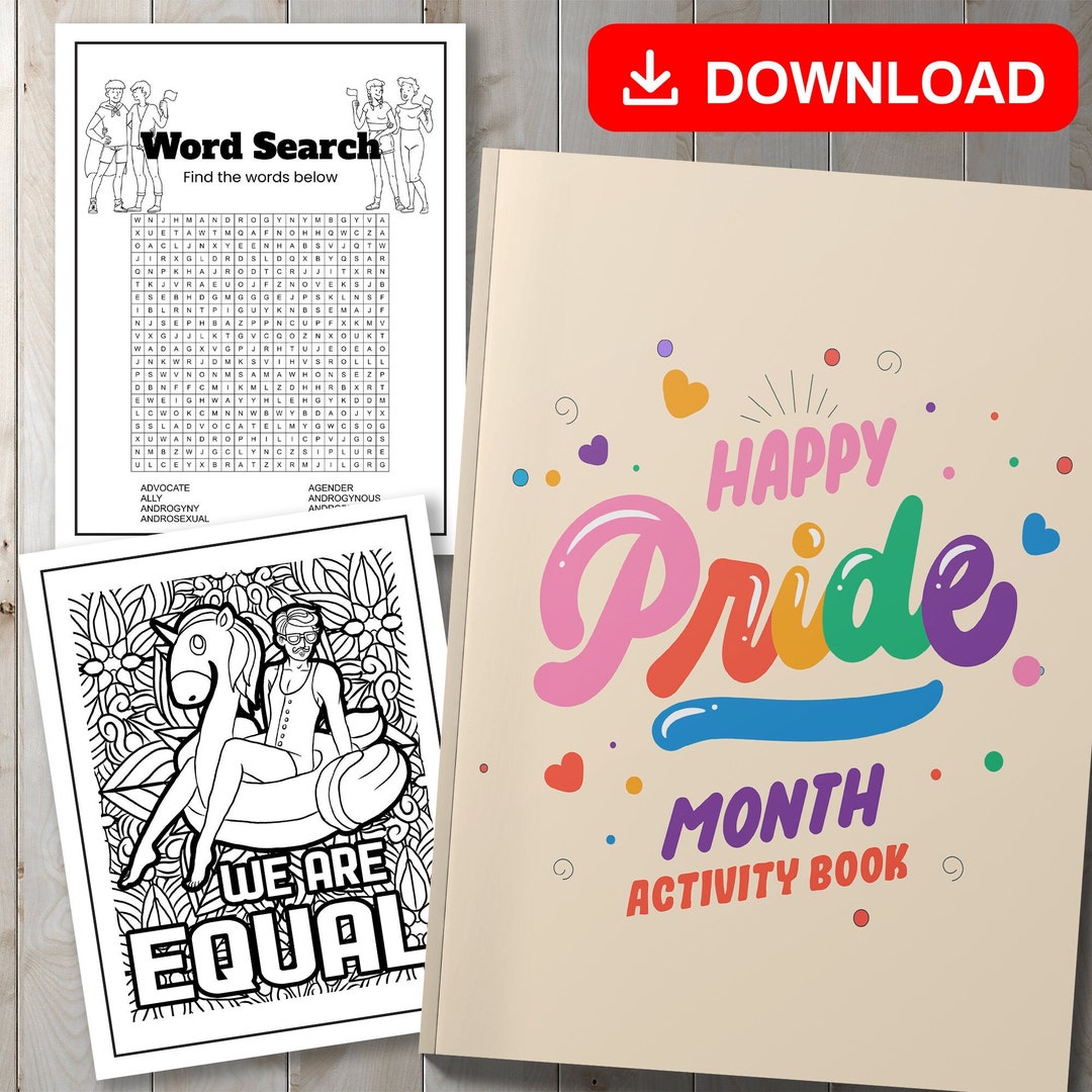 BEST VALUE Happy Pride Month Activity Book Instant Download LGBTQ ...