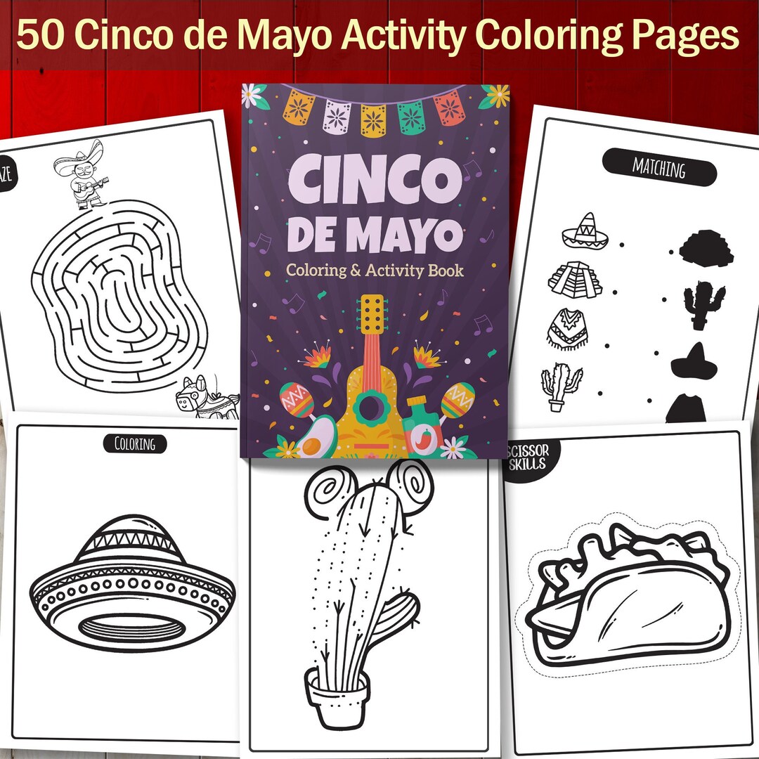 BEST VALUE Cinco De Mayo Coloring & Activity Book - Instant Download ...