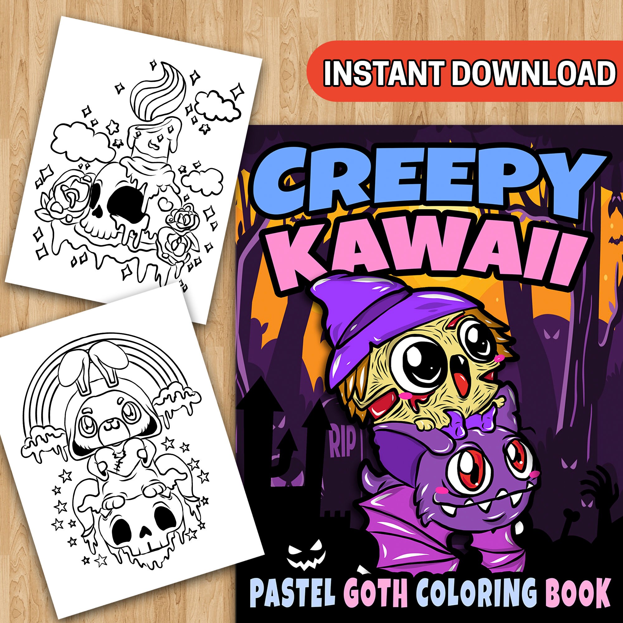 BEST VALUE Creepy Kawaii Pastel Goth Coloring Book Instant - Etsy