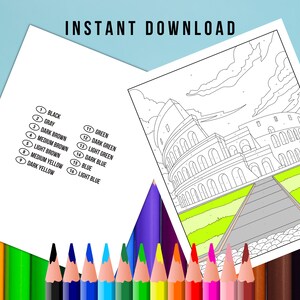 BEST VALUE the Colosseum, Rome Coloring Page - Instant Download World ...