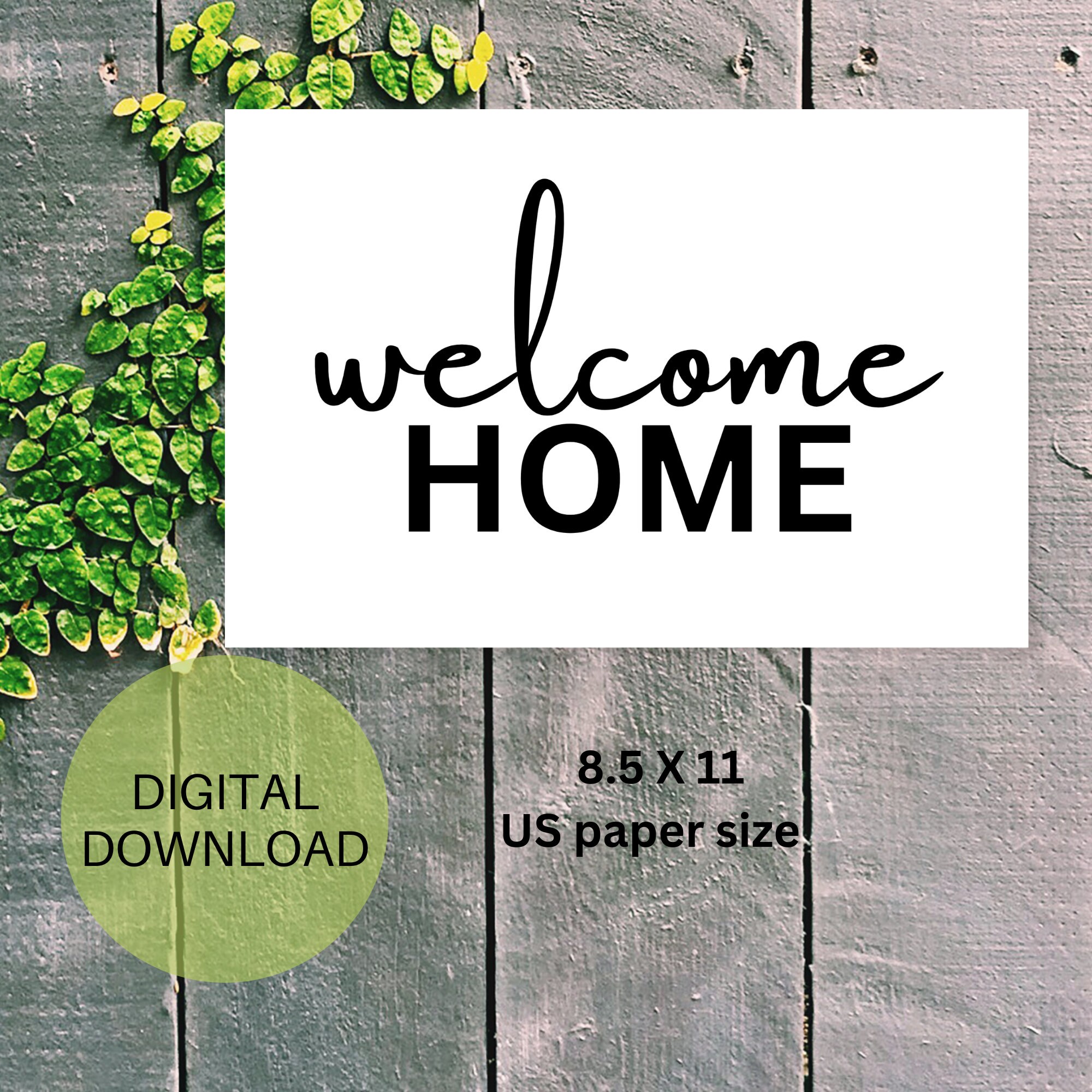 BEST VALUE Welcome Home Printable Instant Download Entryway Decor ...