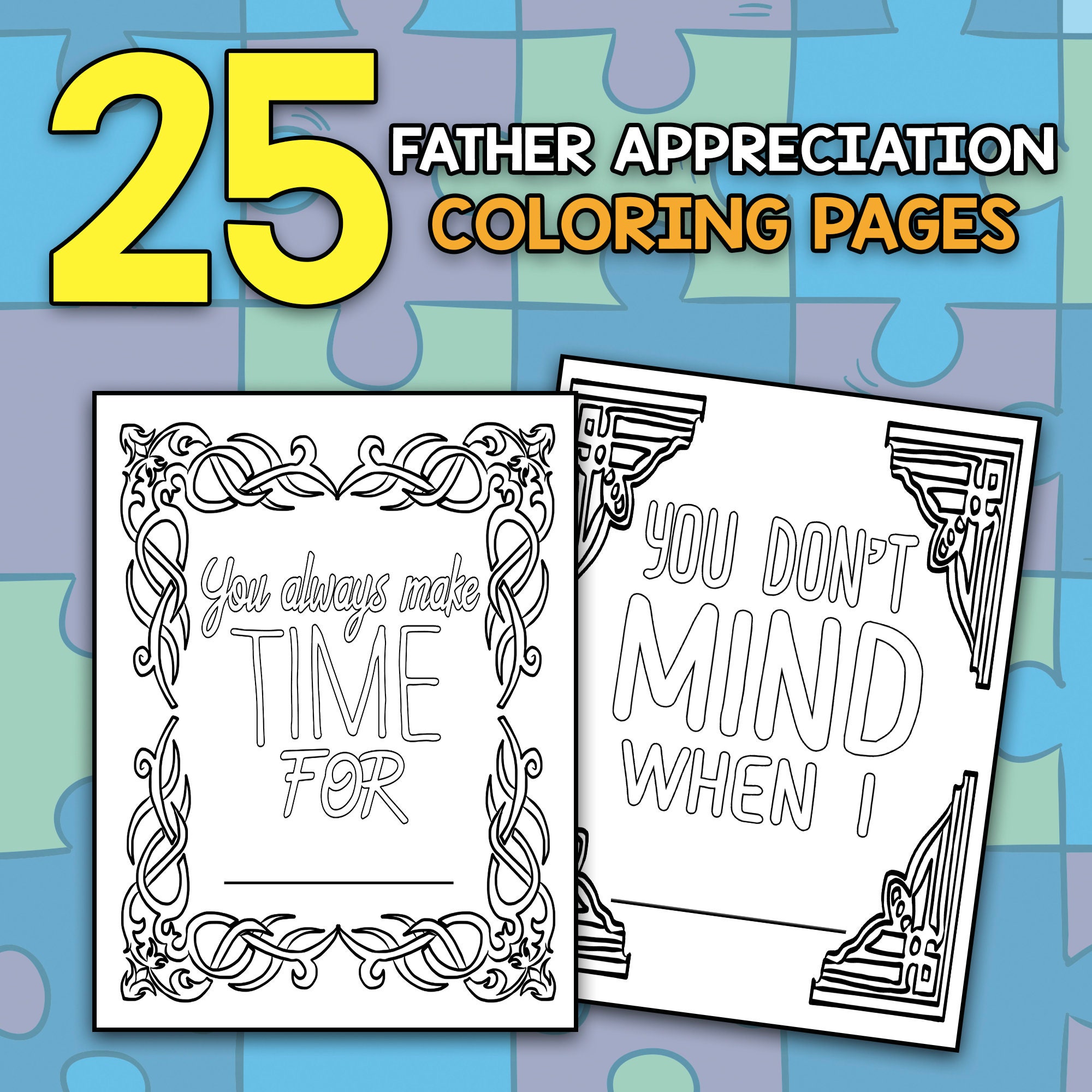 BEST VALUE 25 Things I Love About Dad Coloring Book A Printable ...