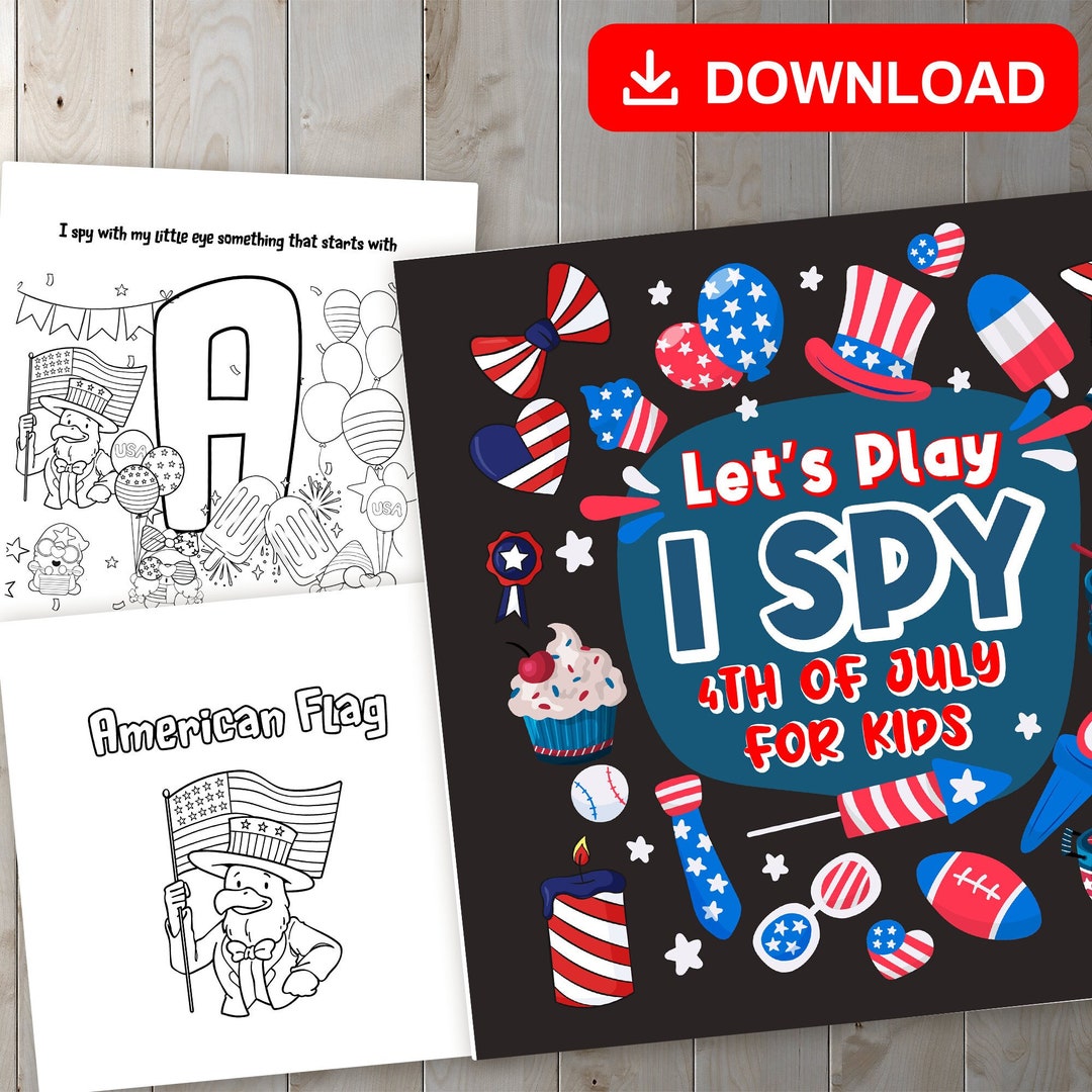 BEST VALUE Let's Play I Spy 4th of July for Kids - Instant Download ...