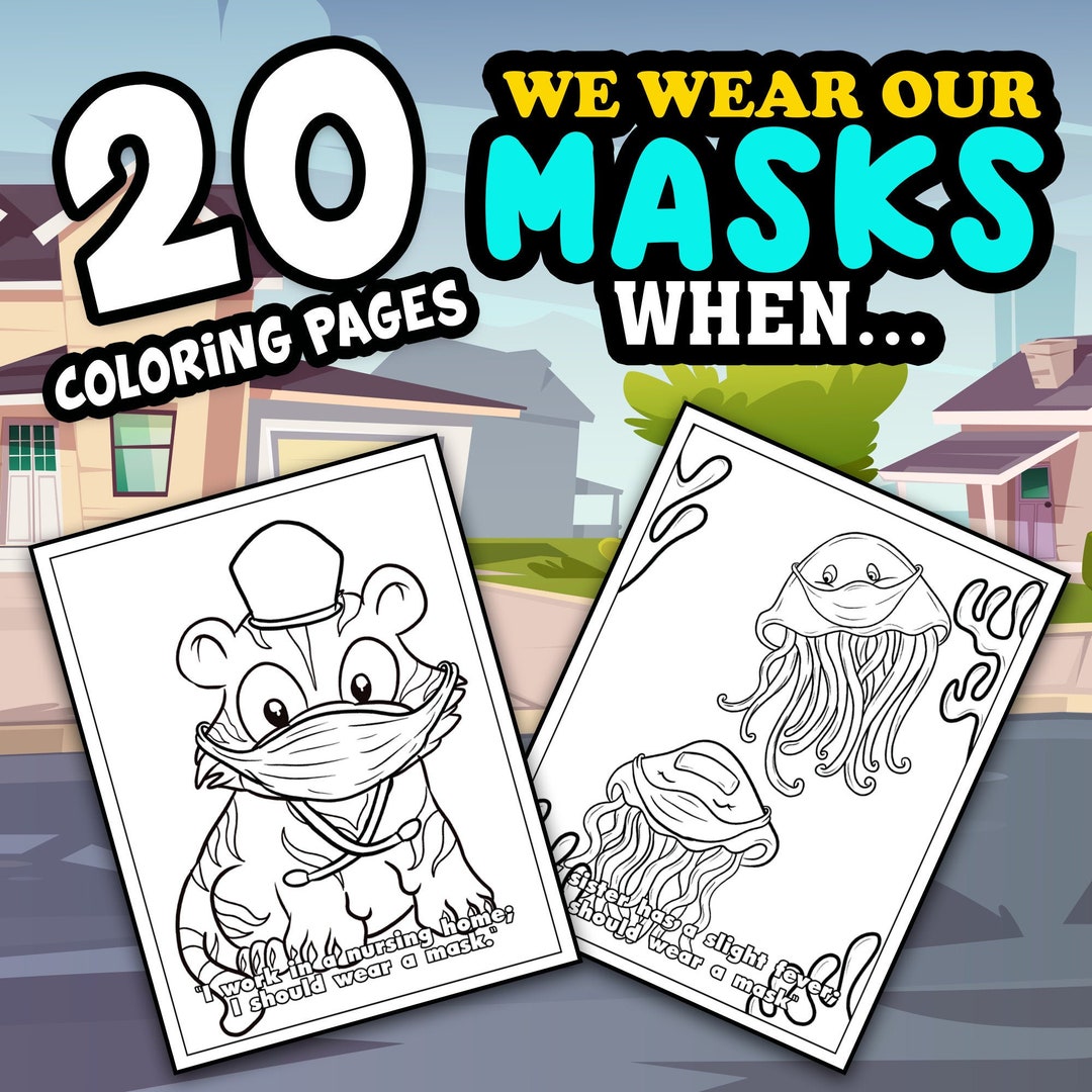BEST VALUE 20 Printable Baby Animals Wearing Masks Coloring Pages ...
