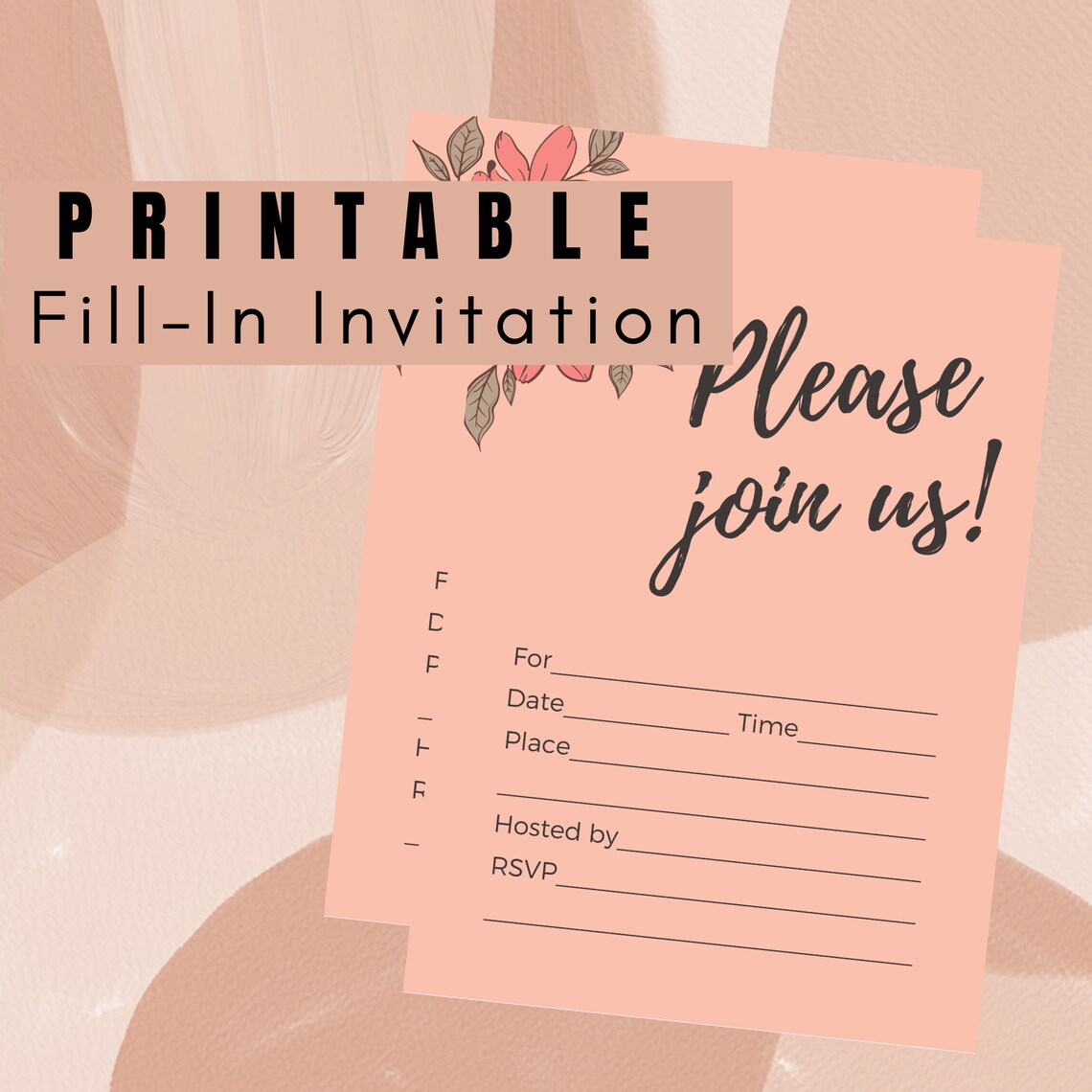 Printable Fill in Invitation Please Join Us Invitation Fill - Etsy