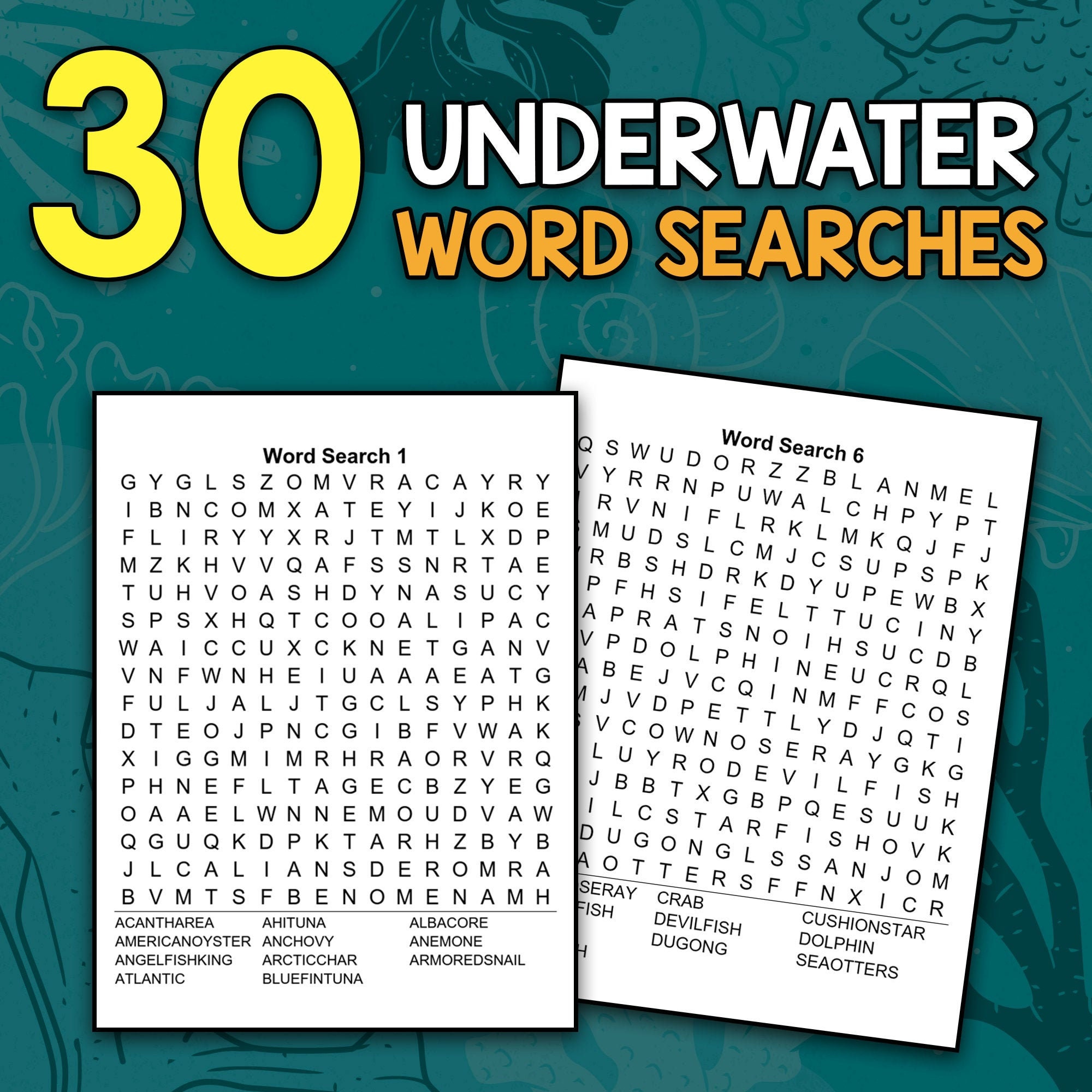 BEST VALUE 30 Under the Sea Word Search Puzzles for Kids and Adults ...