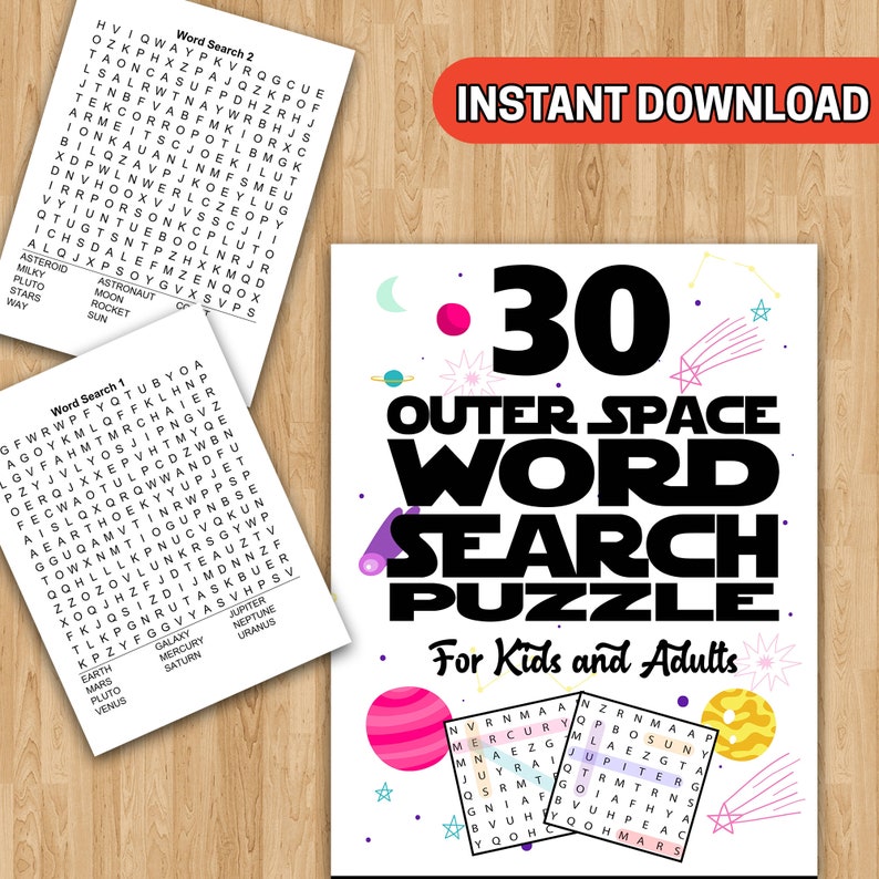 BEST VALUE 30 Outer Space Word Search Puzzles for Kids and Adults Who ...