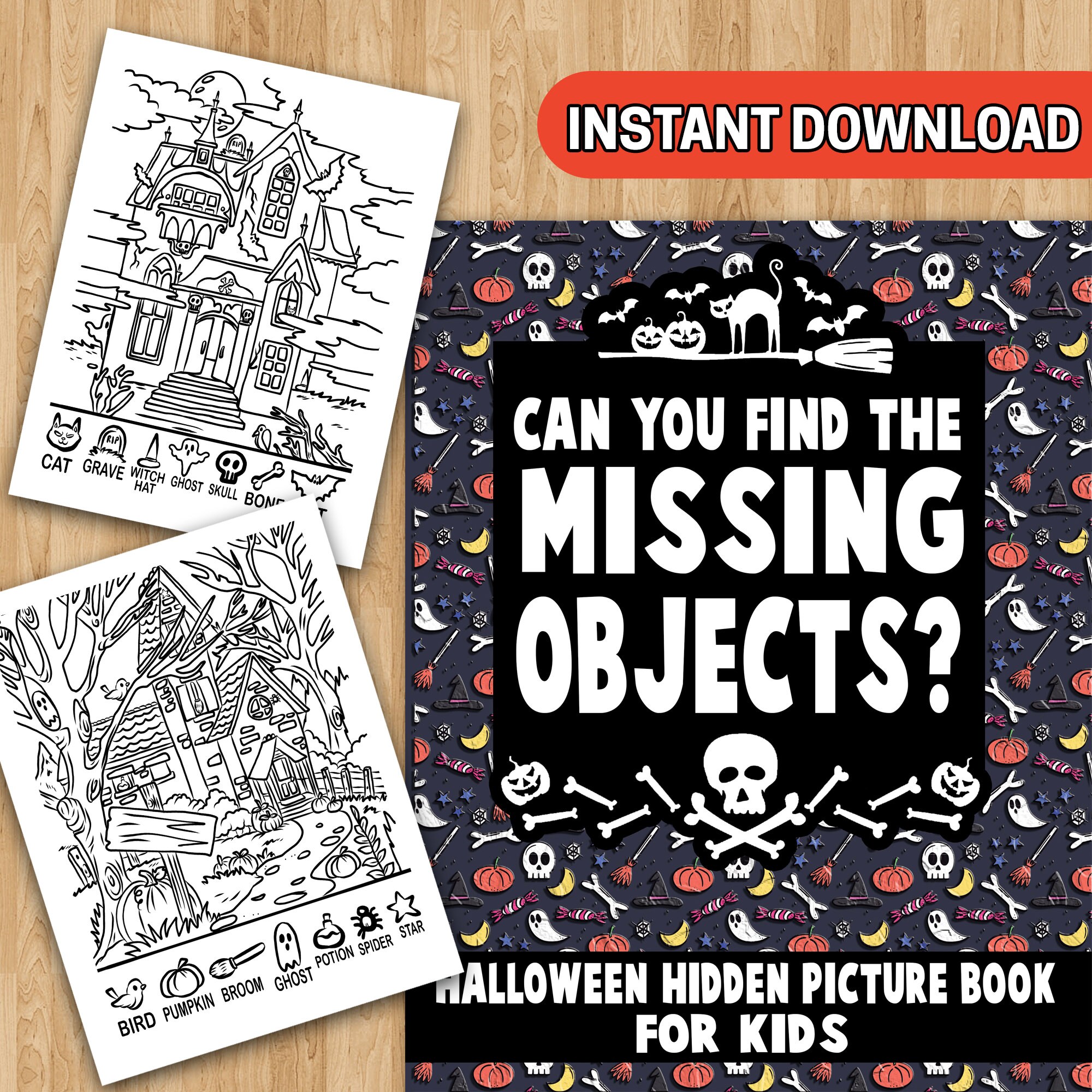 BEST VALUE Can You Find the Missing Objects? Halloween Hidden Picture ...
