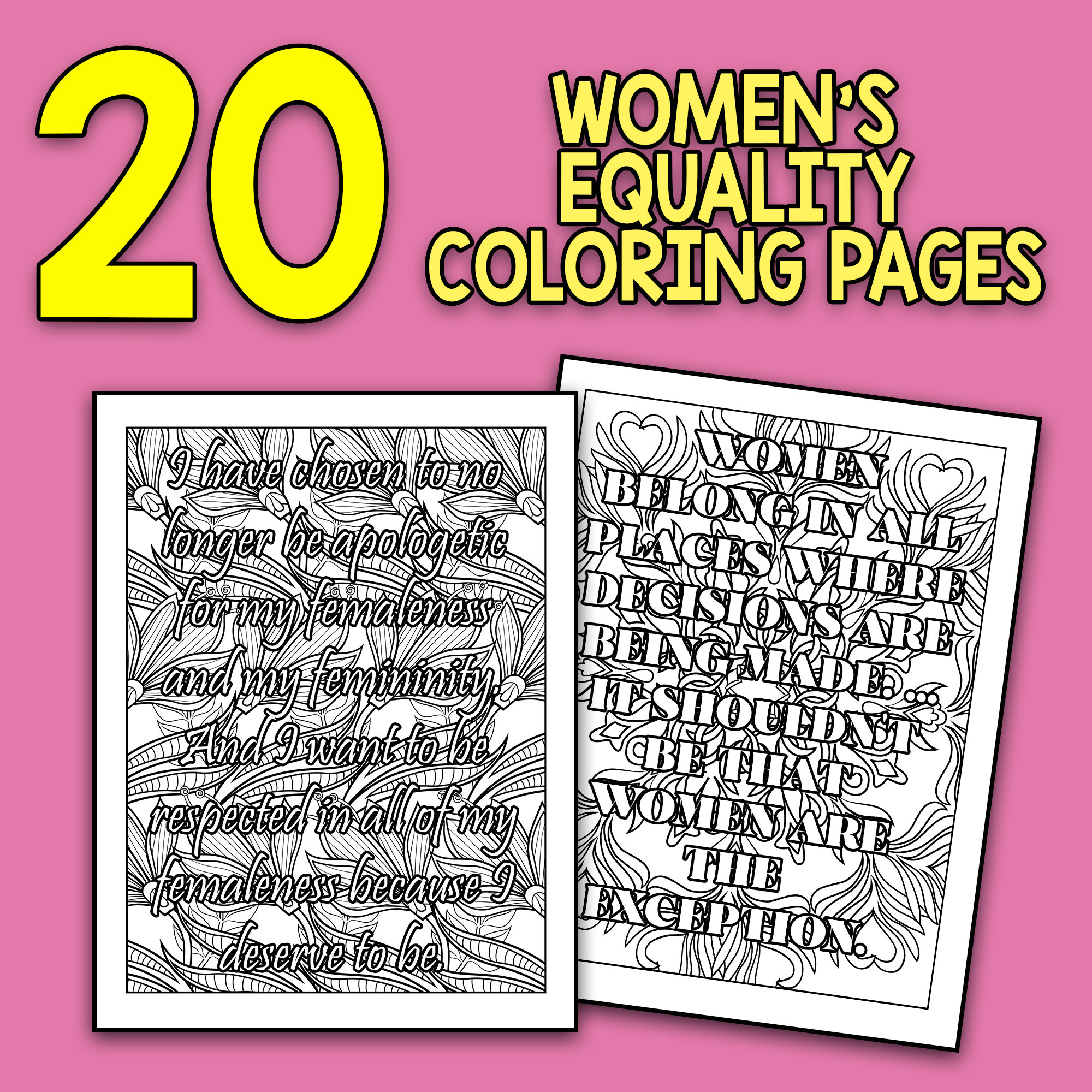 BEST VALUE 20 Women's Equality Coloring Book Gift for Young Empowered ...