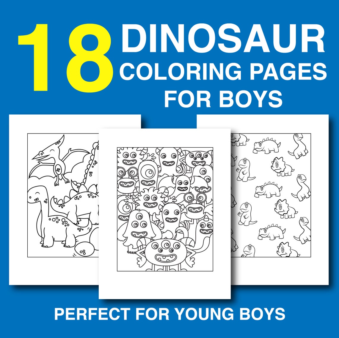 Boys Coloring Pages Instant Download PDF Printable Cute - Etsy