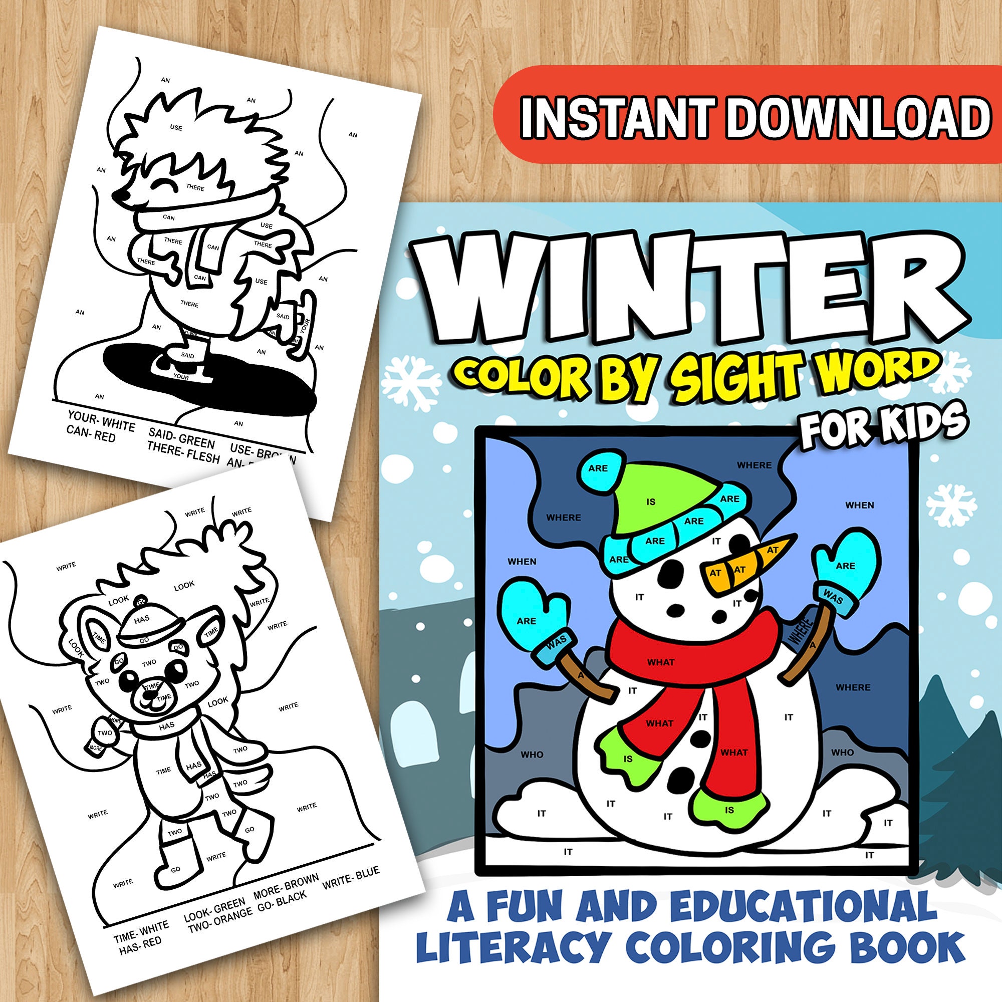 BEST VALUE 25 Winter Color by Sight Word for Kids Coloring Pages ...