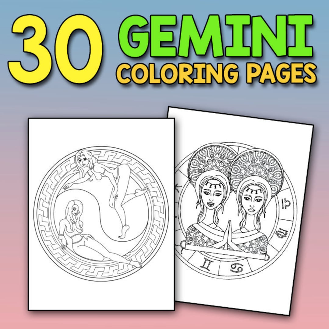 Zodiac Coloring Book: Gemini Astrology Coloring Book for Adults and ...