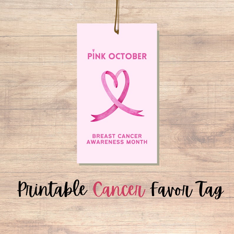 BEST VALUE Breast Cancer Awareness Favor Tag - Instant Download Thank You Tags, Beyond Grateful ...