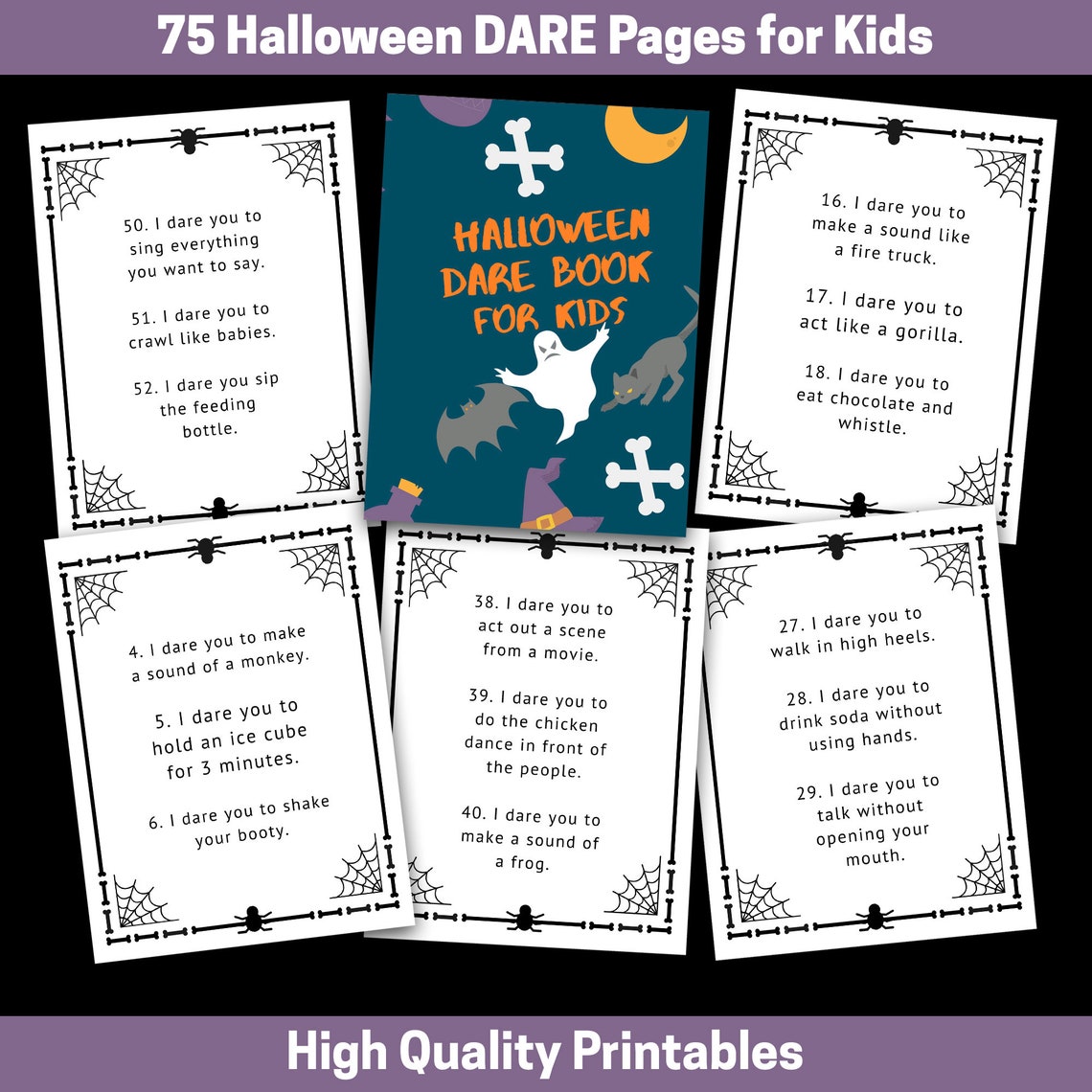BEST VALUE 75 Halloween Dares Pages for Kids - Etsy