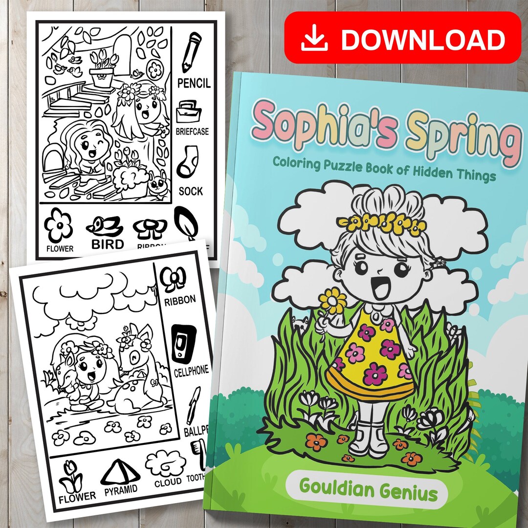 BEST VALUE! Sophia's Spring Coloring Puzzle Book of Hidden Things ...