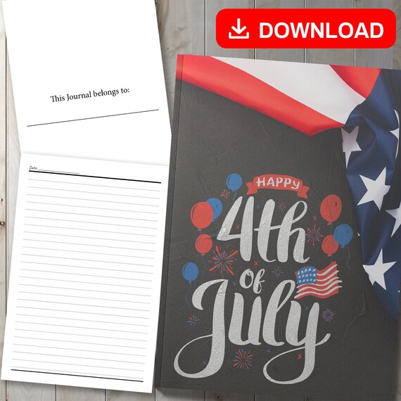 BEST VALUE 4th of July Journal Instant Download Composition - Etsy
