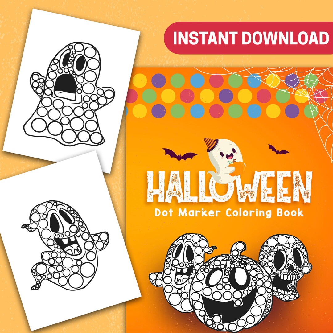 BEST VALUE - 30 Halloween Dot Marker Coloring Pages - Instant Download ...