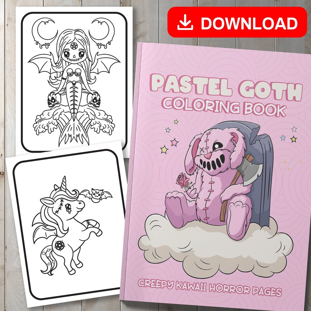BEST VALUE Pastel Goth Coloring Book Instant Download Creepy - Etsy