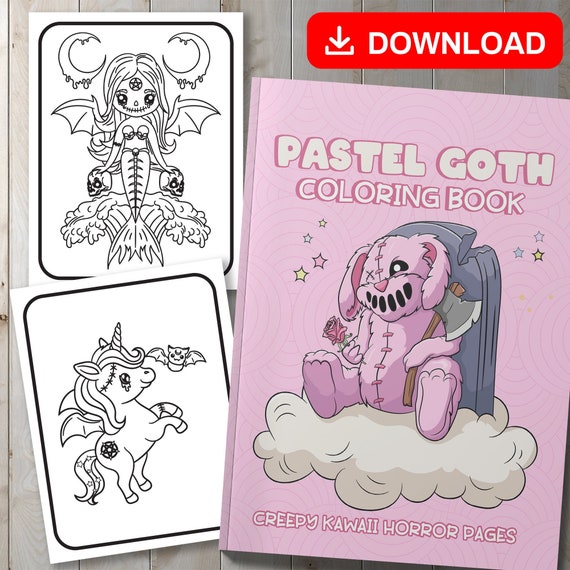 BEST VALUE Pastel Goth Coloring Book Instant Download Creepy - Etsy