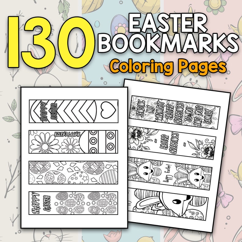 BEST VALUE Easter Bookmark Coloring Book 130 DIY Bookmarks to - Etsy