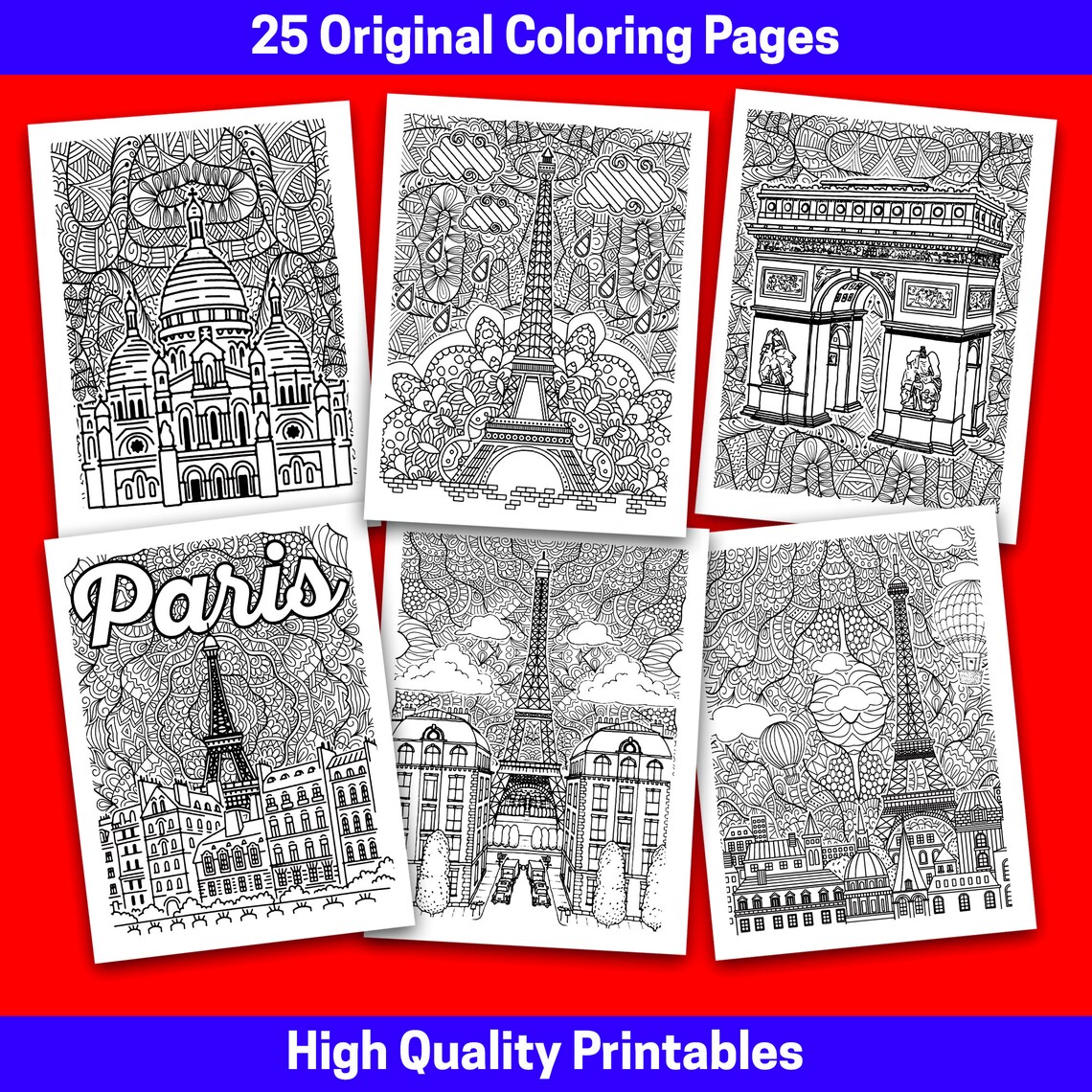 BEST VALUE Hello Paris Coloring Book Instant Download - Etsy