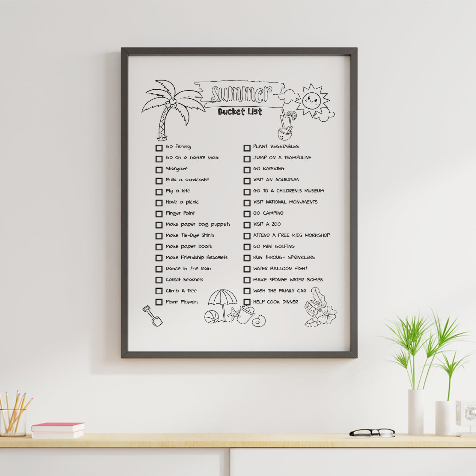 Summer Bucket List for Kids, Fun Summer Activities, Printable Craft ...