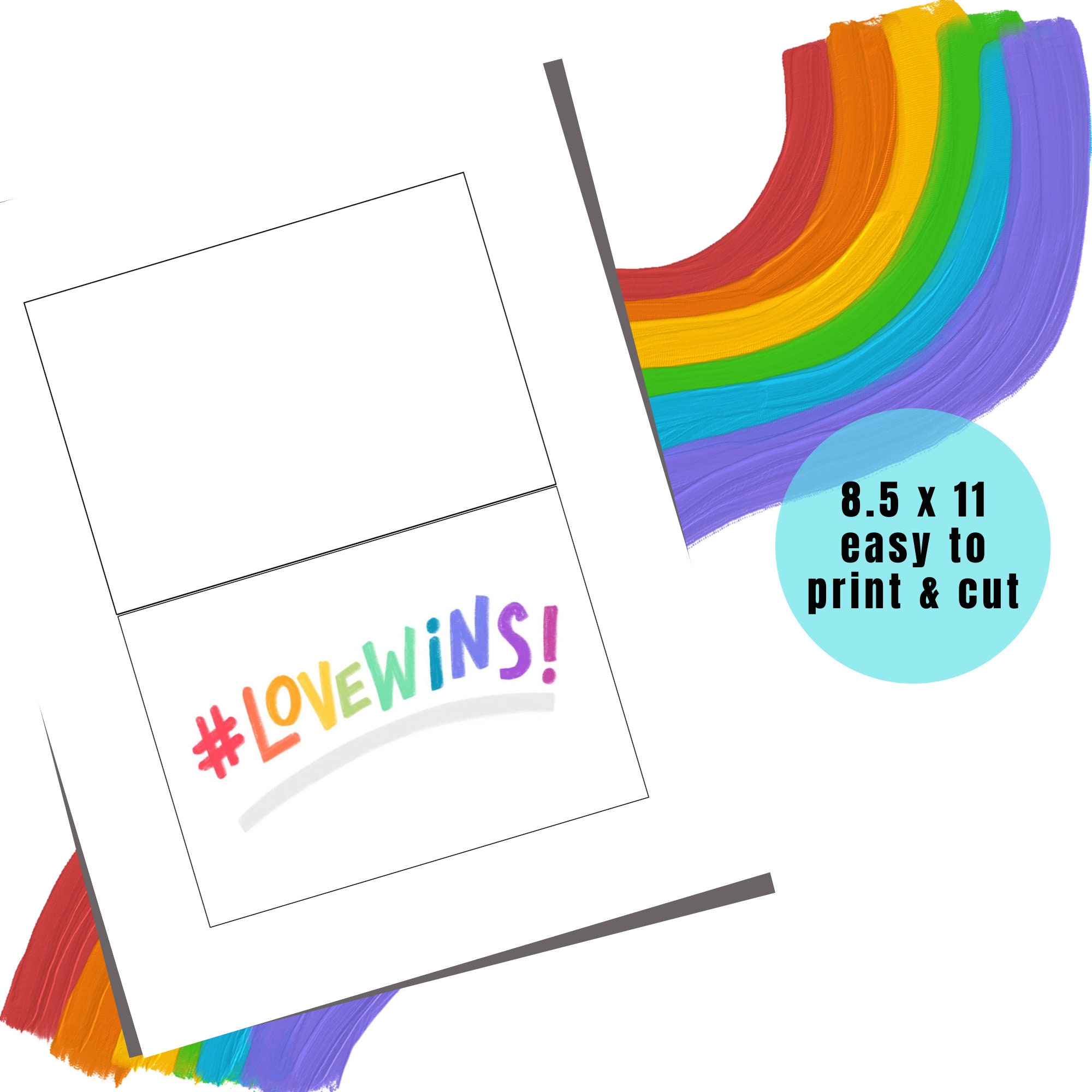 BEST VALUE Happy Pride Month Greeting Card Printable Instant Download ...