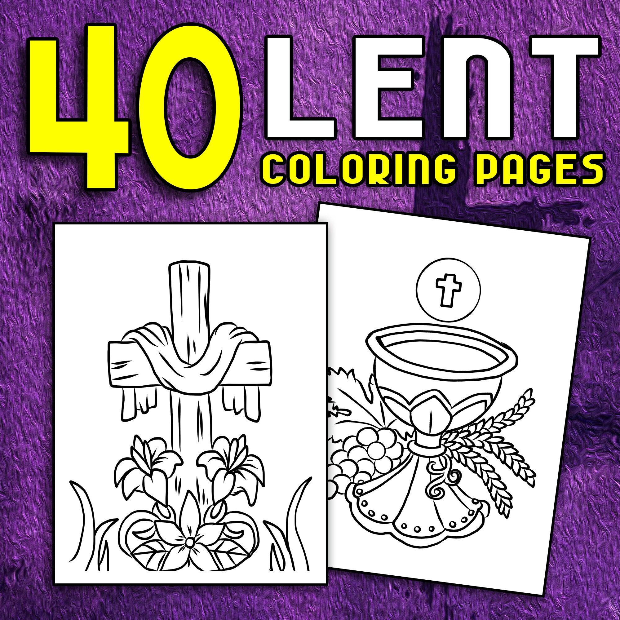 BEST VALUE Lent Coloring Book for Kids Instant Download Lenten Season ...