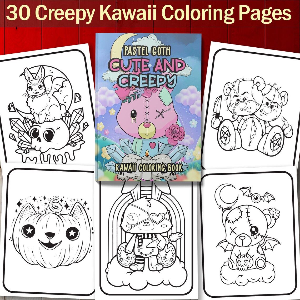 Best Value Creepy Chibi Cute Horror Coloring Book Instant Etsy