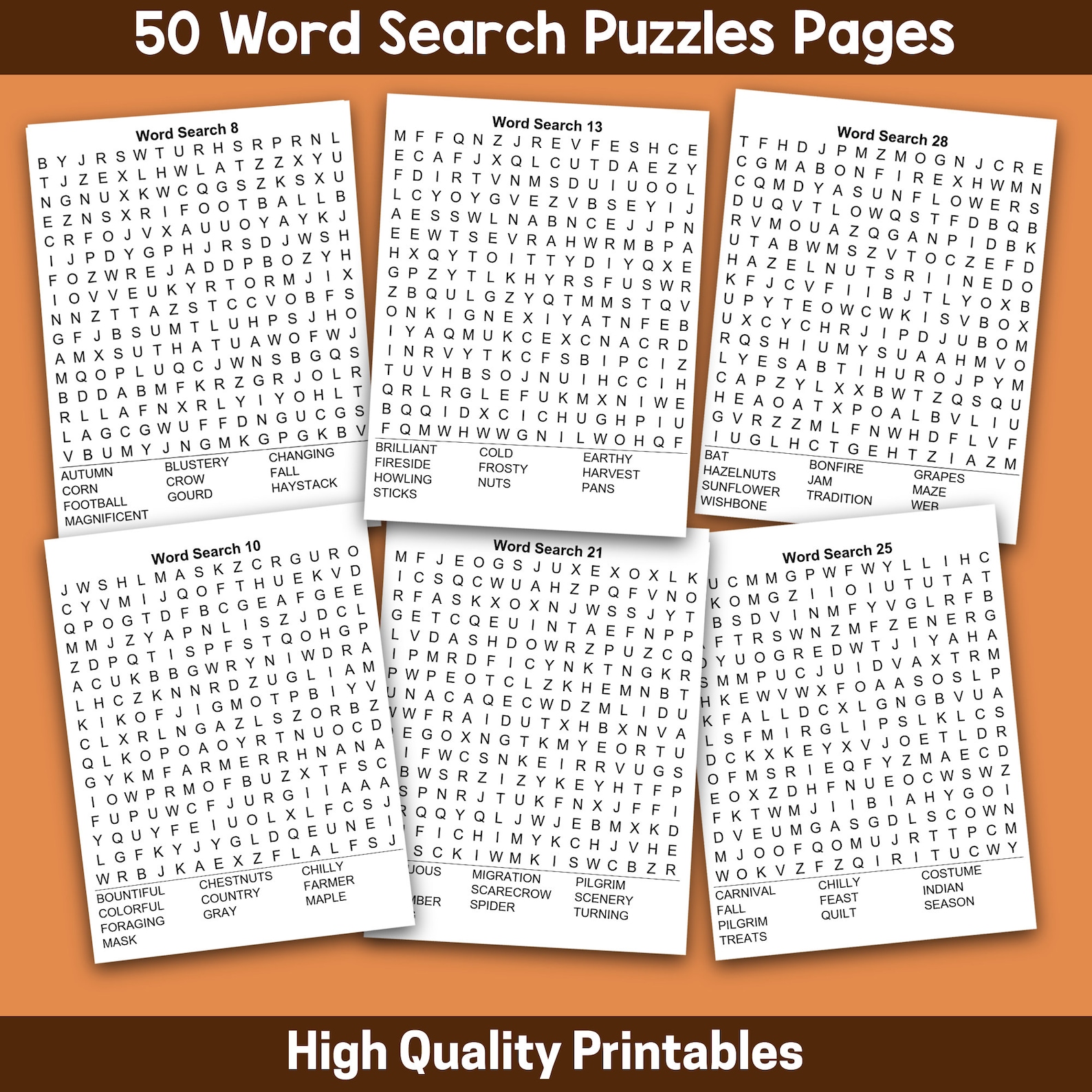 BEST VALUE 50 Word Search Puzzle Pages Instant Download Large Print ...
