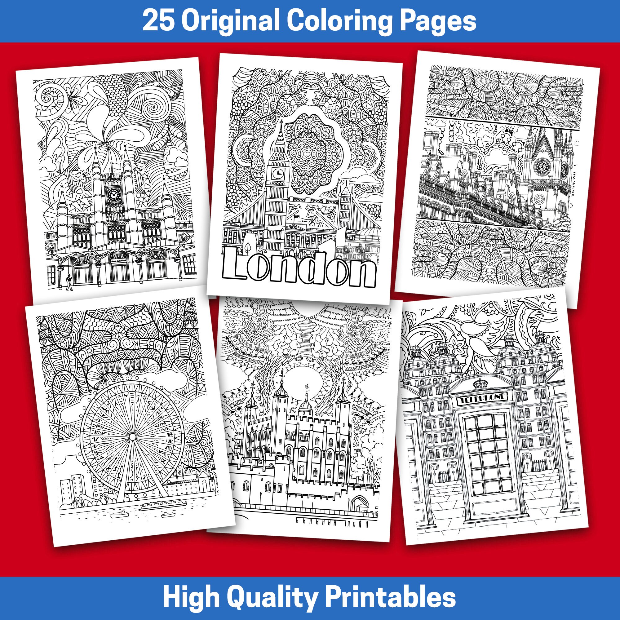 BEST VALUE Hello London Coloring Book Instant Download - Etsy