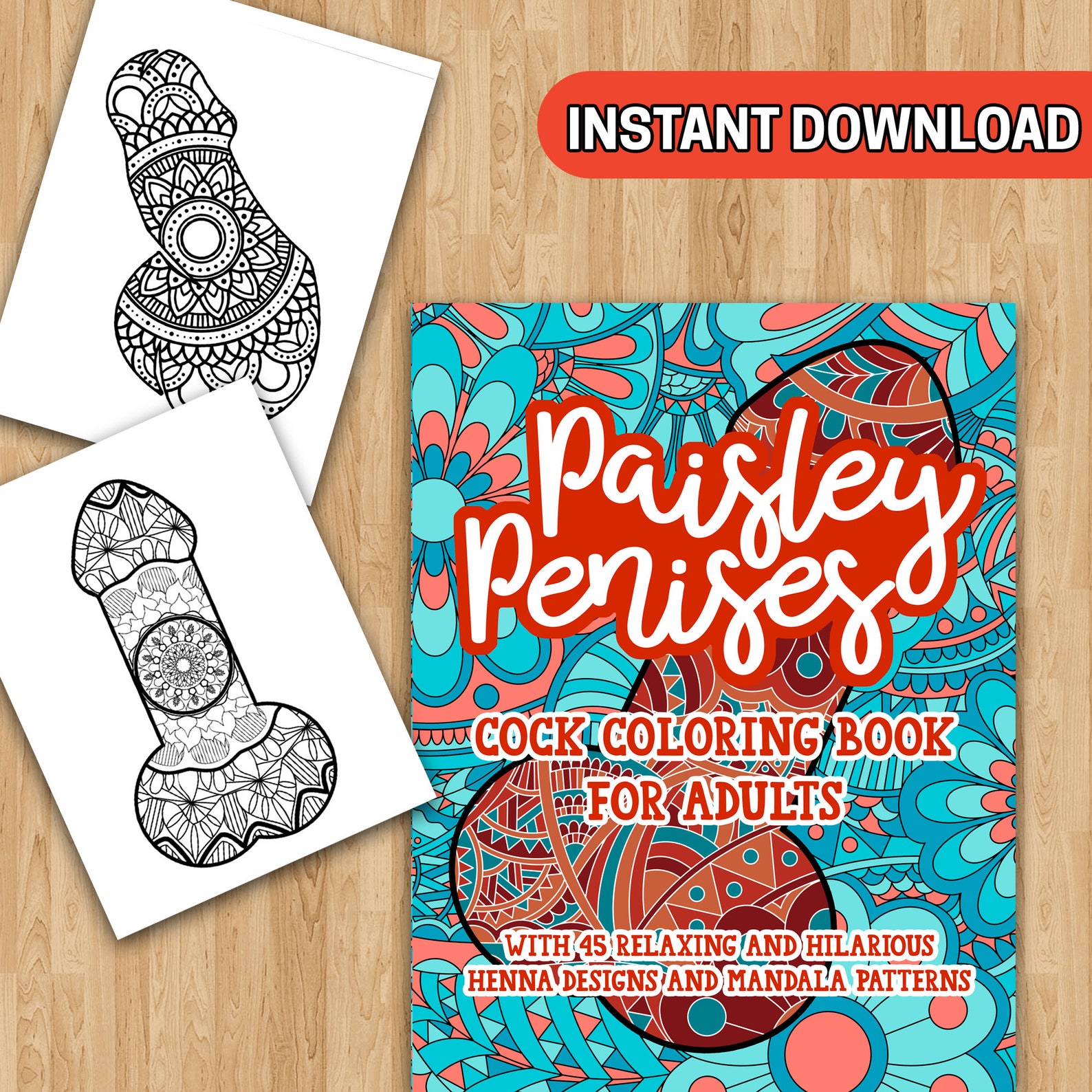 Best Value Paiseley Penis Coloring Book For Adult With 45 Etsy