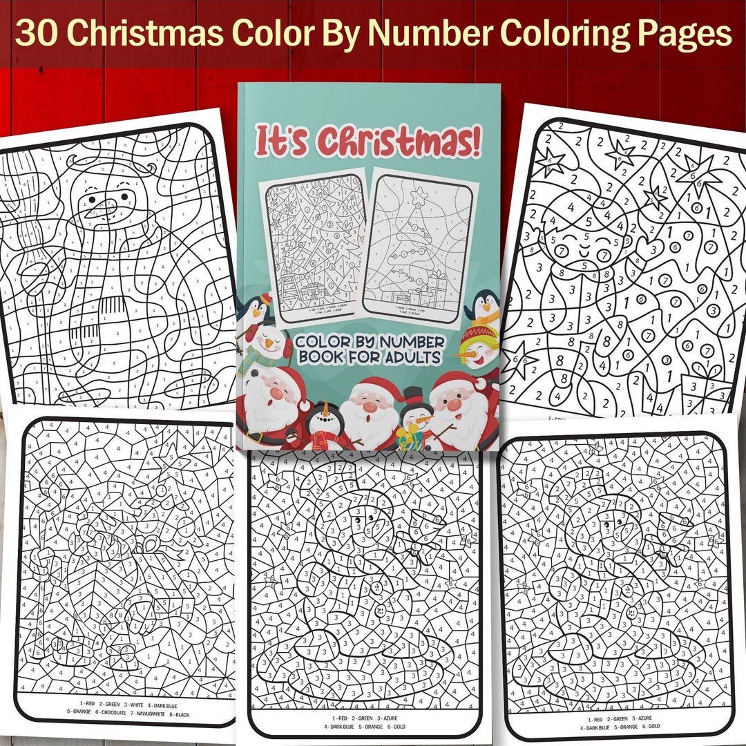 BEST VALUE It's Christmas! Color by Number Book for Adults - Instant ...