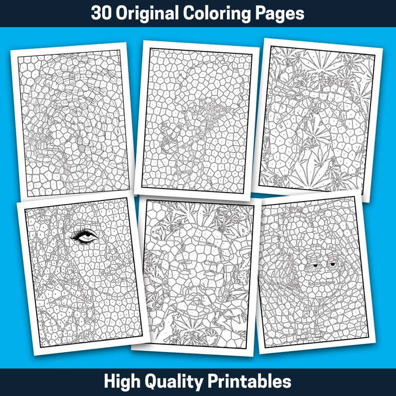 BEST VALUE Trippy Mosaic Color by Number - Stoner Printable Coloring ...