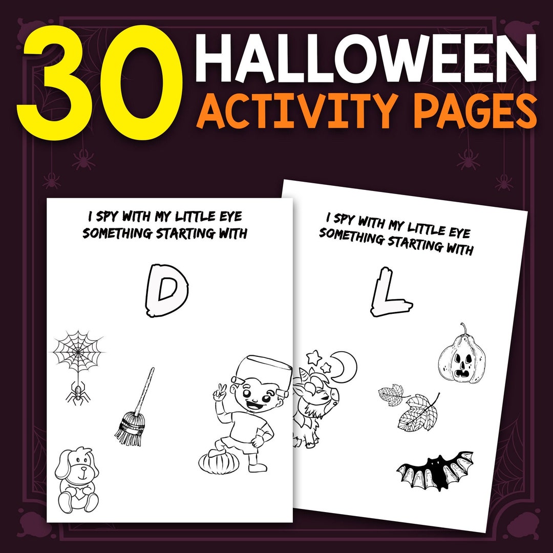 BEST VALUE 30 I Spy Halloween Fun Activity Coloring Book & Guessing ...