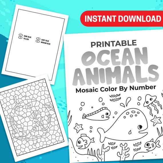 Color By Number Ocean Animals